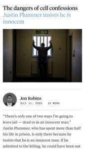 Justin Plummer: the dangers of cell confession – The Justice Gap